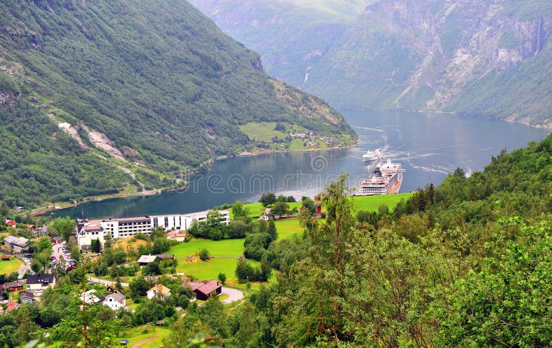 Gerangerfjord on Summer, Scenic Top View, Norway Stock Image - Image of ...