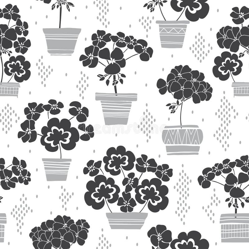 Geraniums Seamless Pattern Background Stock Illustrations – 125 ...