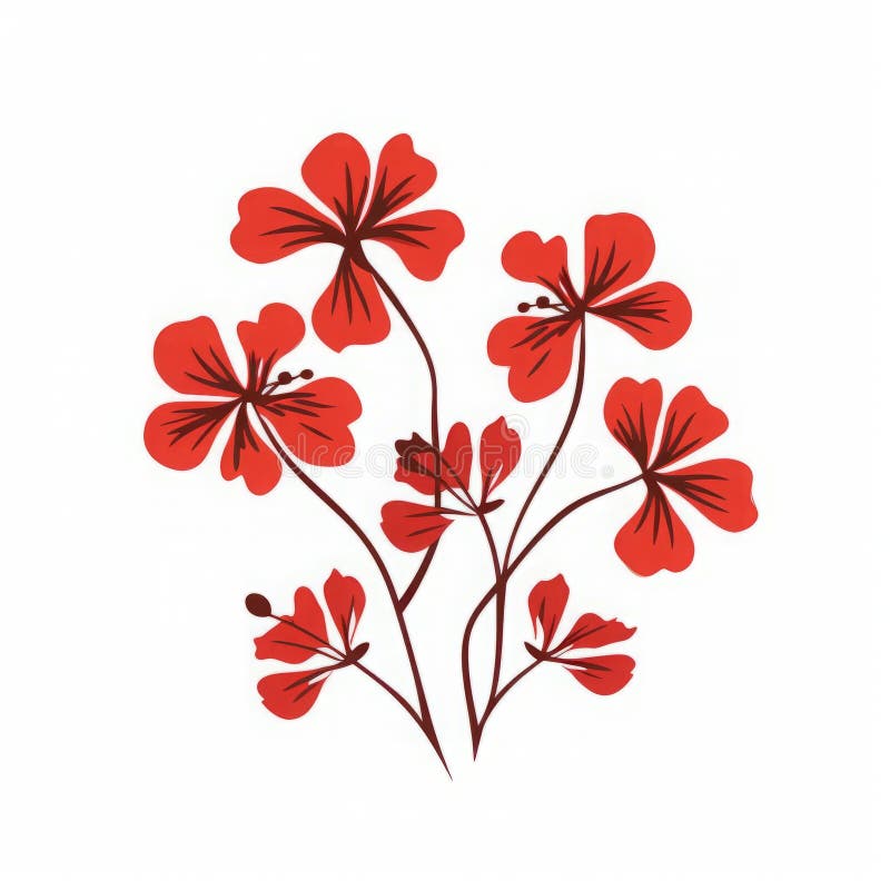 Geranium Silhouette Vector Flat Simple Identification Symbol Design ...