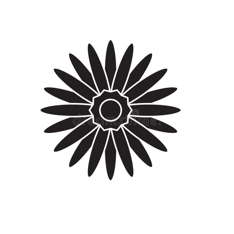 Gerbera Black Vector Concept Icon. Gerbera Flat Illustration, Sign ...