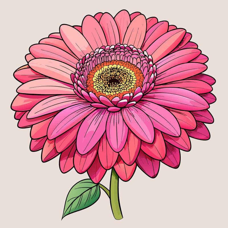 Gerbera Flower Isolated on Background. Vector Illustration Stock Vector ...