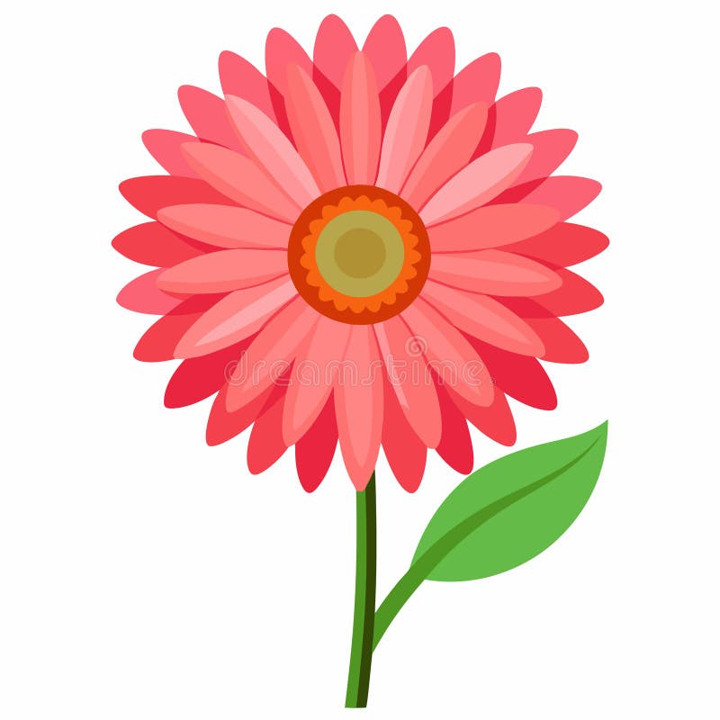 Gerbera Flower Isolated on Background. Vector Illustration Stock Vector ...