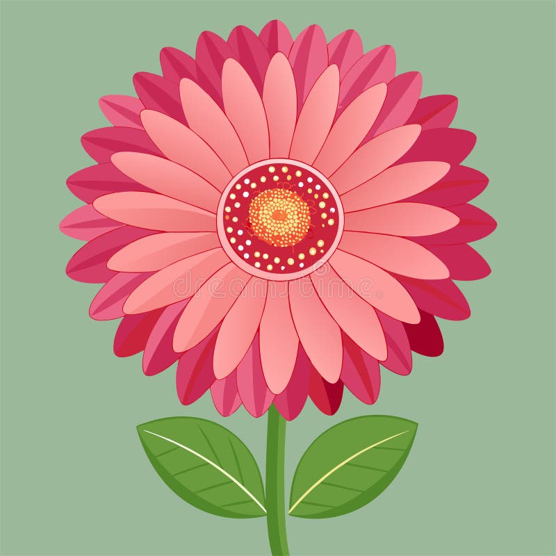 Gerbera Flower Isolated on Background. Vector Illustration Stock Vector ...