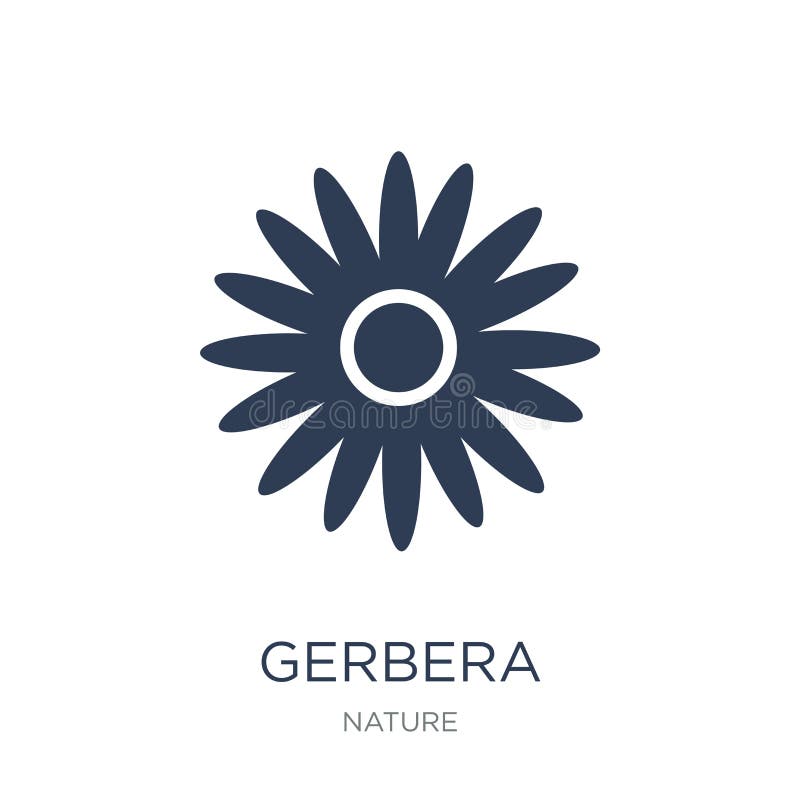 Gerbera Icon in Trendy Design Style. Gerbera Icon Isolated on White ...