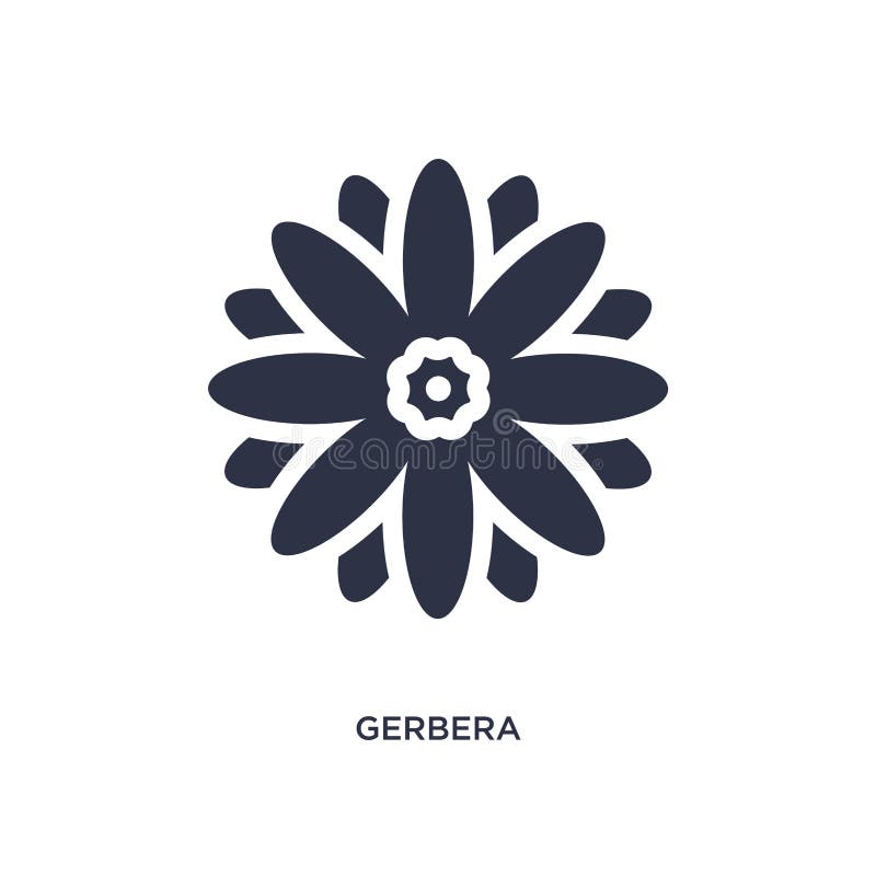 Gerbera Icon in Trendy Design Style. Gerbera Icon Isolated on White ...