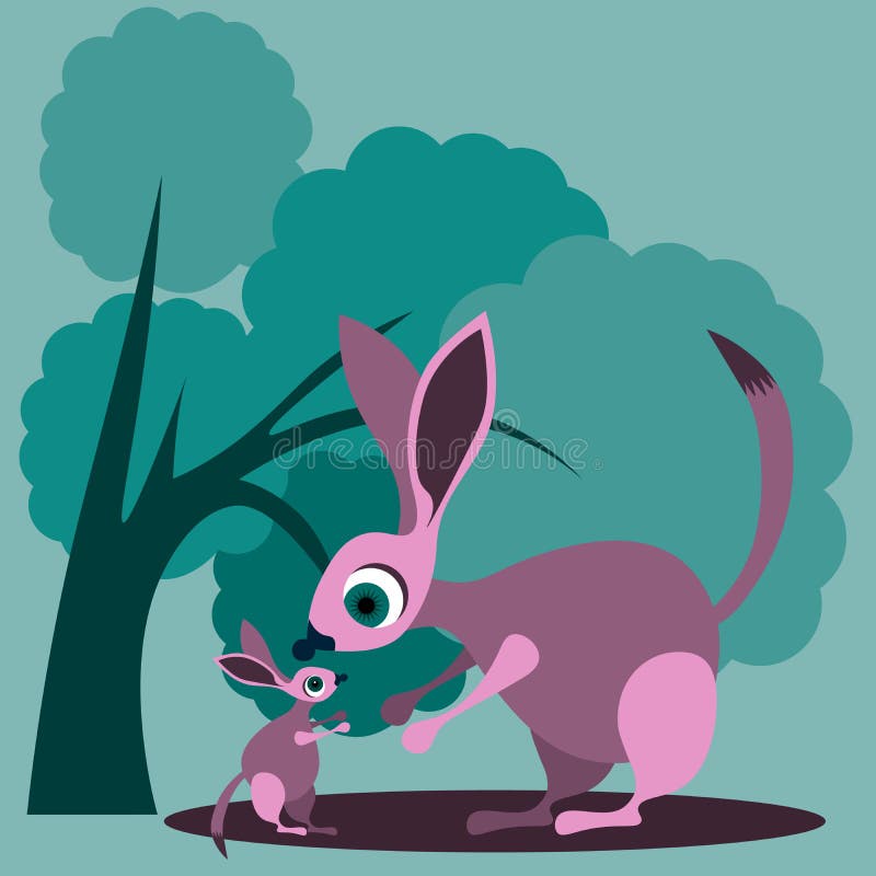 Gerboise et son papa illustration de vecteur. Illustration du souris ...