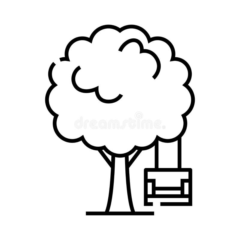 Gerden Tree Line Icon, Concept Sign, Outline Vector Illustration ... Gerden Tree Line Icon, Concept Sign, Outline Vector Illustration ...