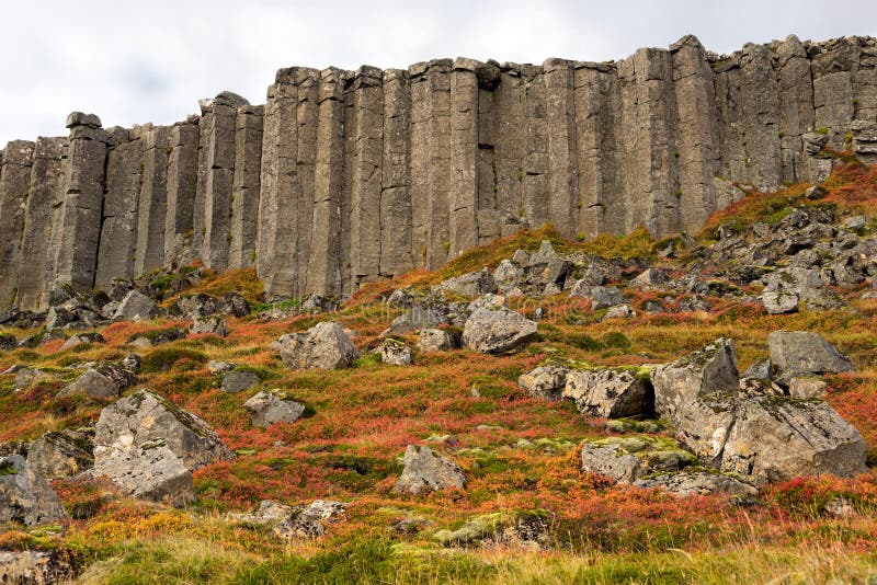 Gerduberg Cliffs Iceland stock photo. Image of scenic - 101698050