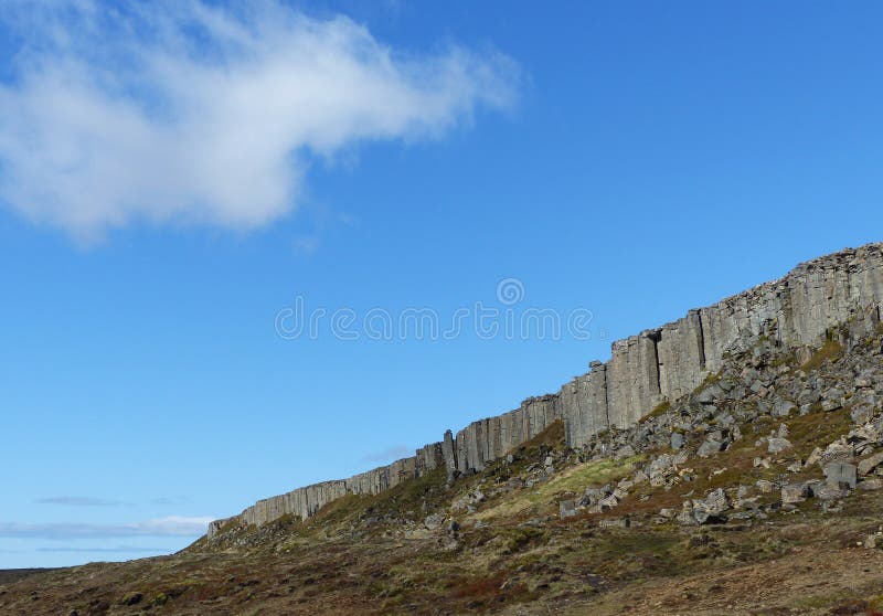 Basalt Cliffs at Gerduberg, Iceland Stock Photo - Image of sights ...