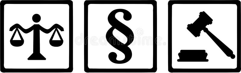 Symbole von Gerechtigkeit vektor abbildung. Illustration von ...