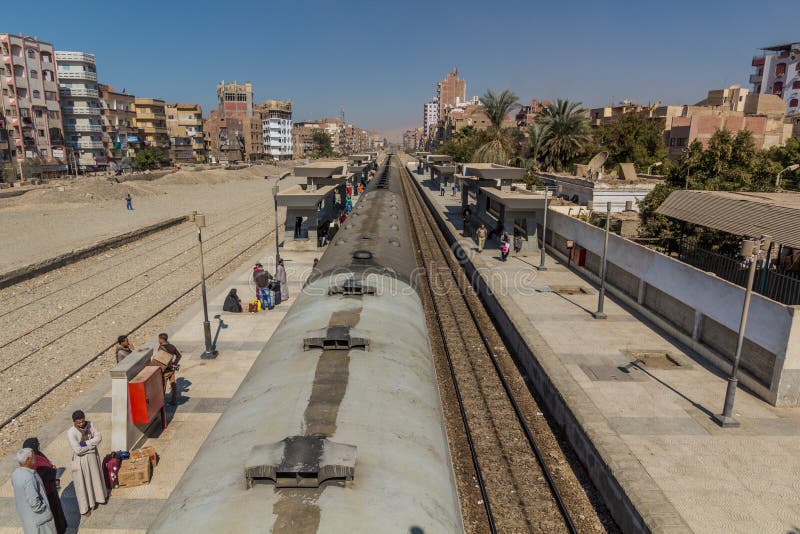 GERGA, EGYPT - FEB 19, 2019: View of Railway Station in Gerga, Egy ...