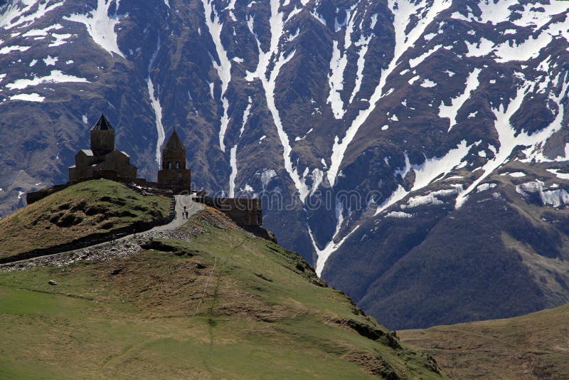 Gergeti Trinity Church stock photo. Image of religion - 170370552