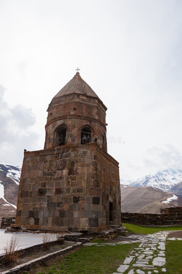 Gergeti Trinity Church stock photo. Image of chapel, range - 31405274