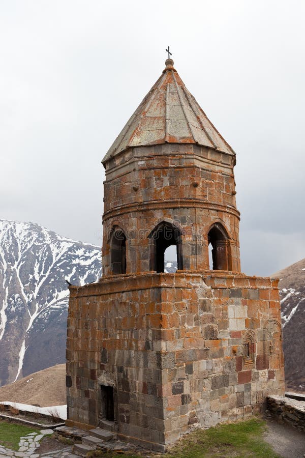 Gergeti Trinity Church stock image. Image of ancient - 31405275