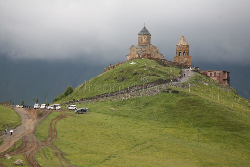 Gergety Trinity Church stock image. Image of summer, green - 29776843