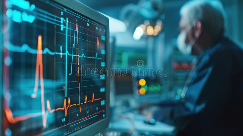 Geriatric Heart Test with Digital Cardiogram Machine in Modern Hospital ...