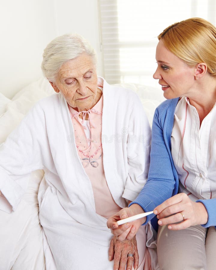 Nurse in Aged Care for the Elderly in Nursing Stock Photo - Image of ...