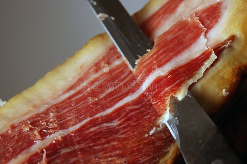 Gericht Eines Typischen Jamon Iberico Schinkens Von Spanien Stockbild ...