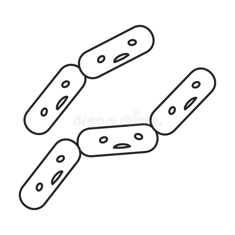 Germ of Bacteria Vector Icon.Outline,line Vector Icon Isolated on White ...