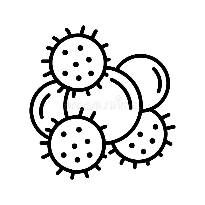 Germ Icon with Modern Flat Line Icon Style Stock Illustration ...