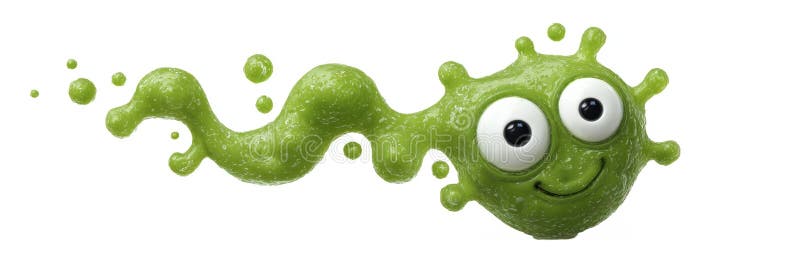 Germ Icon with a Slime Trail and Big Eyes Stock Photo - Illustration of ...