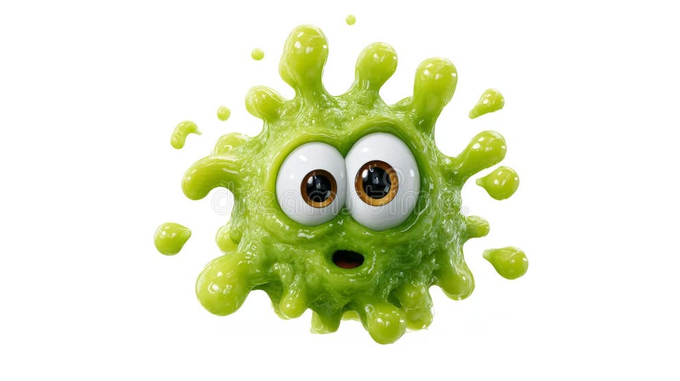 Germ Icon with a Slime Trail and Big Eyes Stock Photo - Illustration of ...