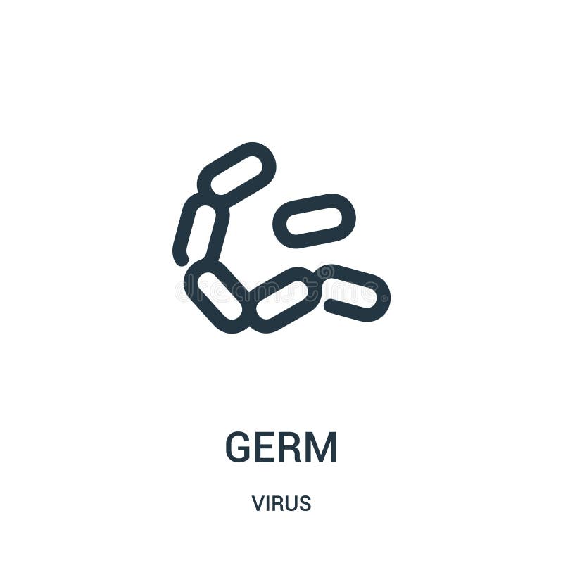 Germ Icon Vector from Virus Collection. Thin Line Germ Outline Icon ...