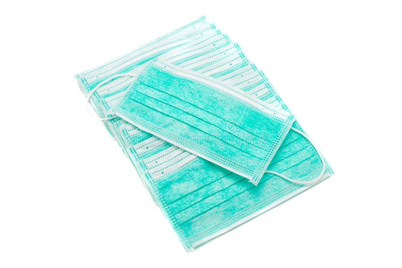 Germ Protection Mask on a White Background Stock Image - Image of close ...