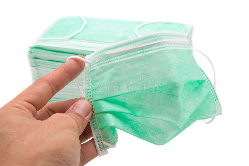 Germ Protection Mask on a White Background Stock Image - Image of ...