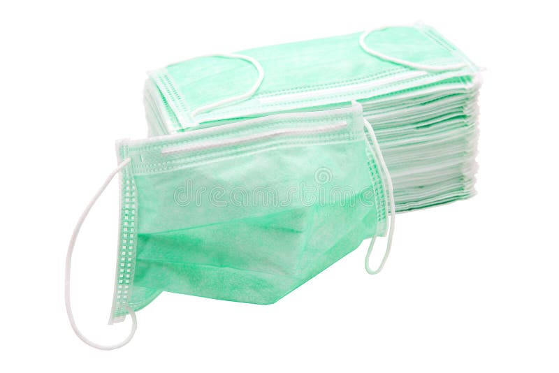 Germ Protection Mask on a White Background Stock Image - Image of ...