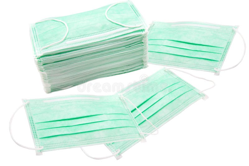 Germ Protection Mask on a White Background Stock Image - Image of ...