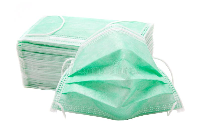 Germ Protection Mask on a White Background Stock Image - Image of face ...