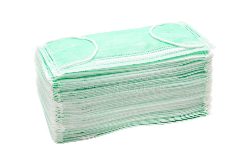 Germ Protection Mask on a White Background Stock Image - Image of ...