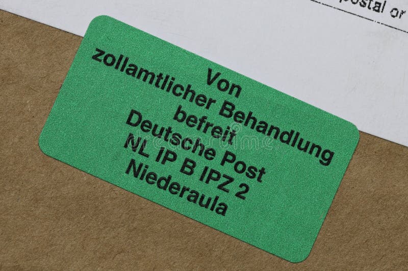 German customs sticker editorial image. Image of customs - 220626980