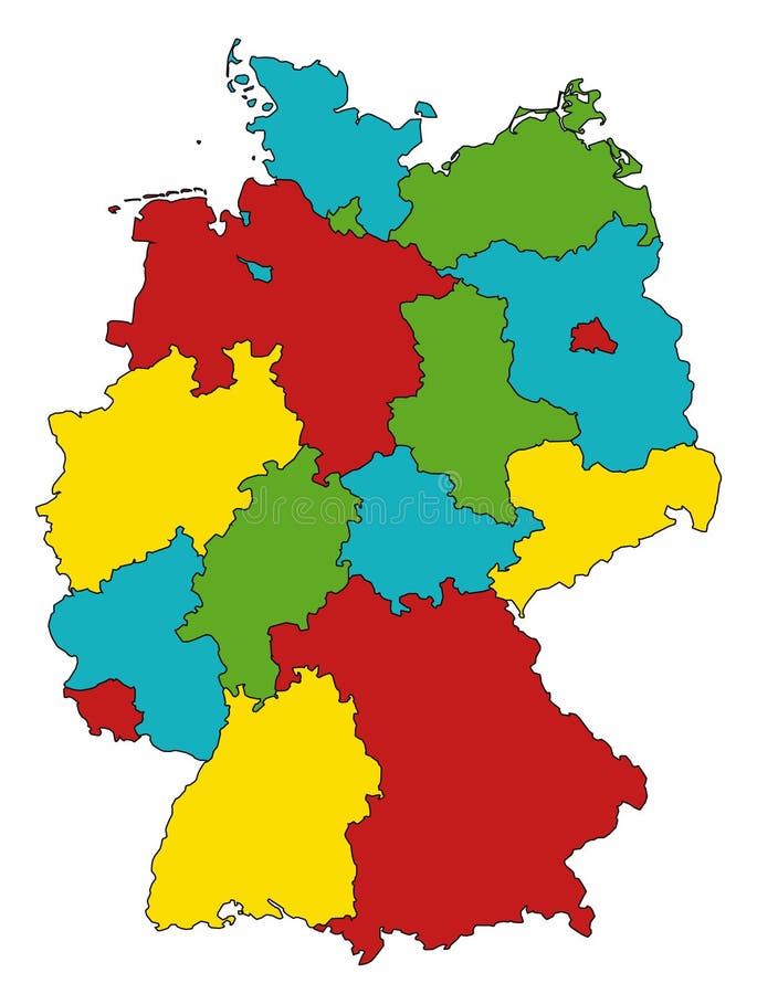 Vector Germany Administration Map Stock Vector - Illustration of path ...