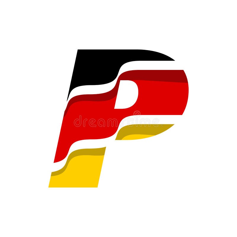 Alphabet P with German Flag Colors Stock Illustration - Illustration of ...