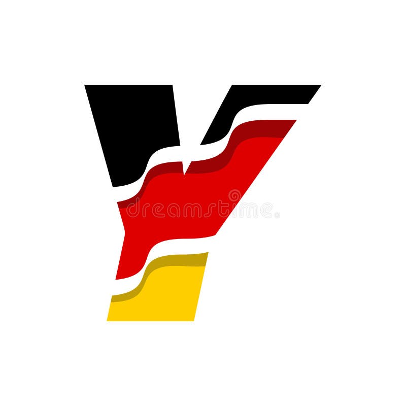 Alphabet Y with German Flag Colors Stock Illustration - Illustration of ...