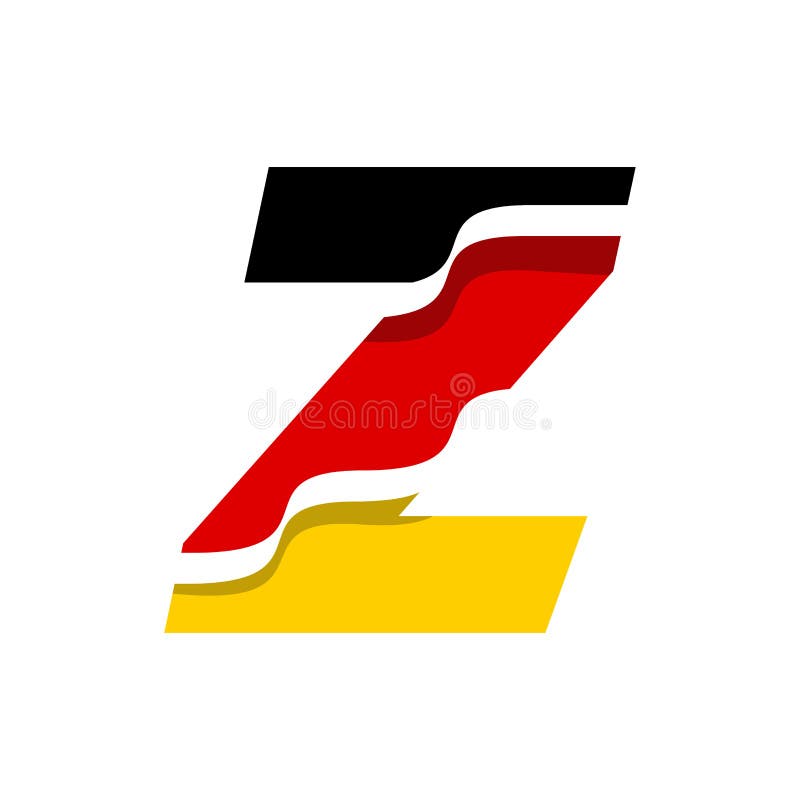 Alphabet Z with German Flag Colors Stock Illustration - Illustration of ...