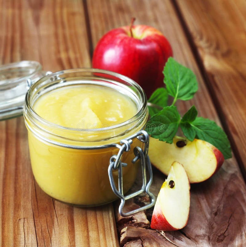 Apple Puree stock image. Image of wood, apple, puree - 165654361