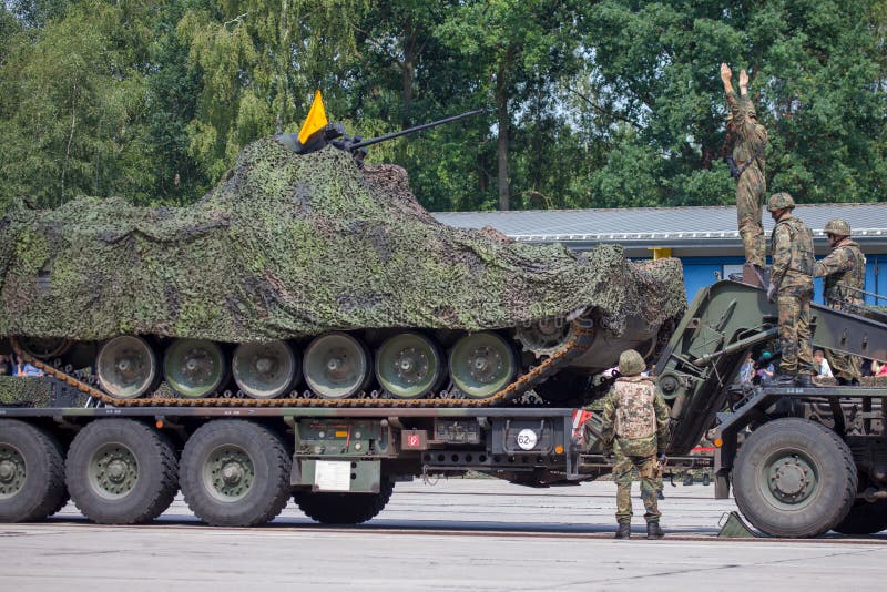 German Armored Recovery Tank Pulls a Damaged Tank Editorial Photo ...