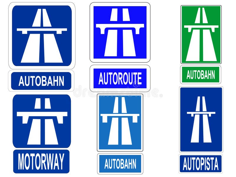German Autobahn sign stock vector. Illustration of speed - 2245878
