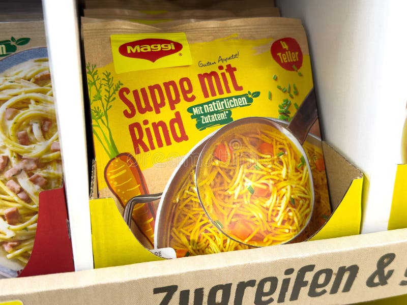 German Beef Noodle Soup Packaging on Store Shelf Editorial Photo ...