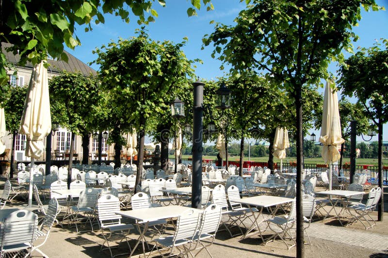 German beer garden stock image. Image of venue, tables - 5374259
