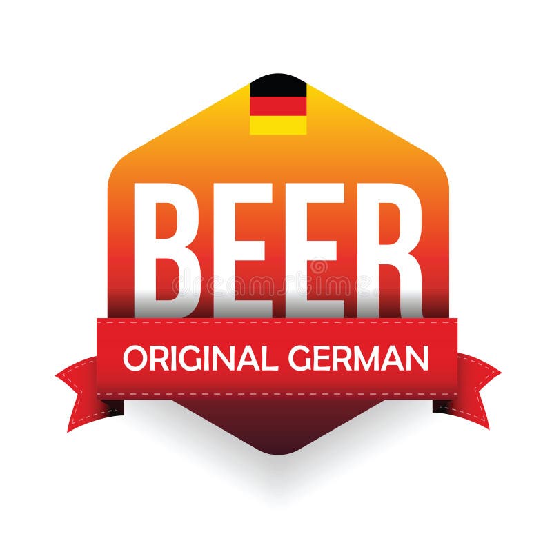 German Beer Original Label Sign Ribbon Stock Illustration ...