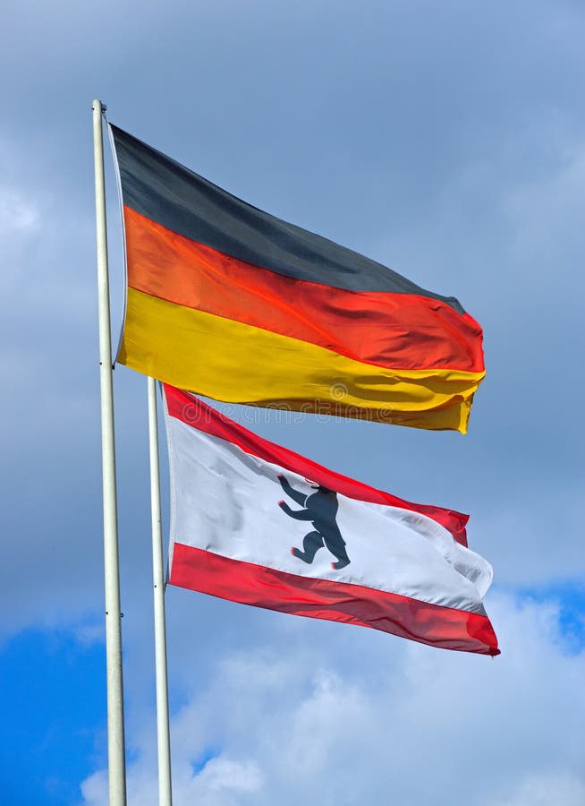The German and the Berlin Flag Stock Photo - Image of wave, country: 28460008