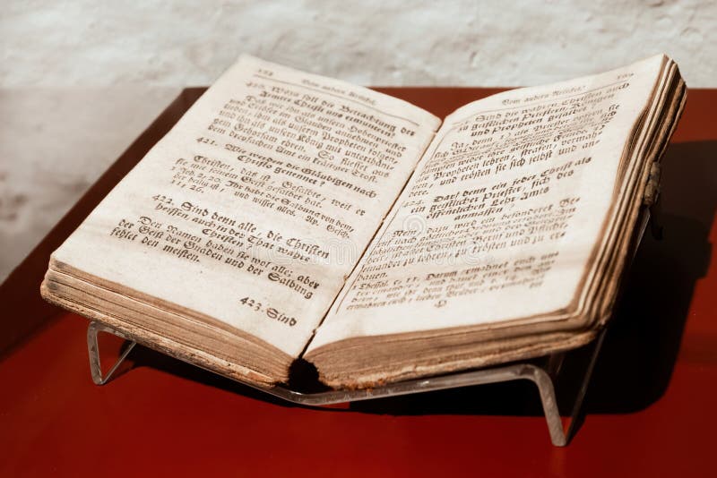 German Bible in old script stock image. Image of belief - 371223257