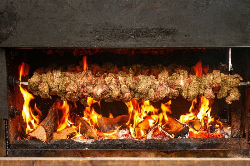 German Big Barbecue in Style of Middle Age Stock Photo - Image of food ...