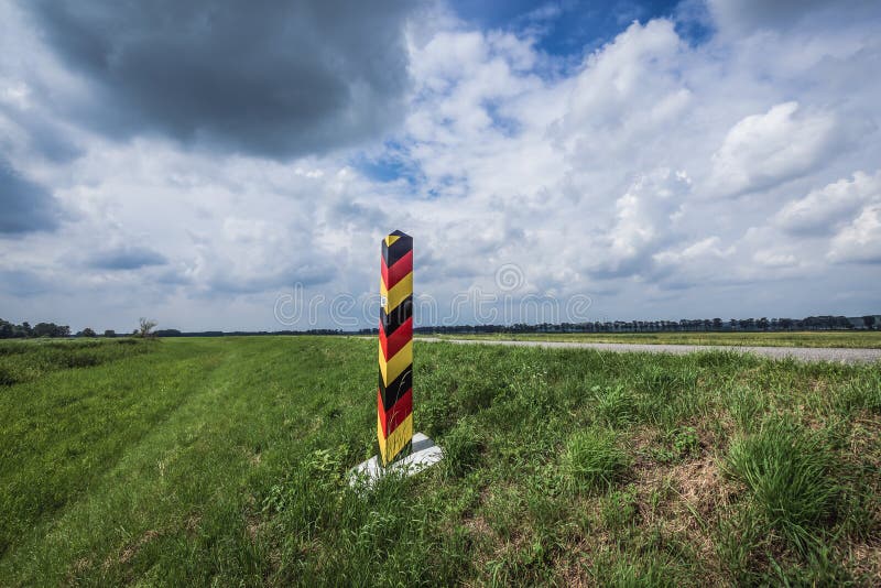 German border marker stock photo. Image of brannenborg - 247700982
