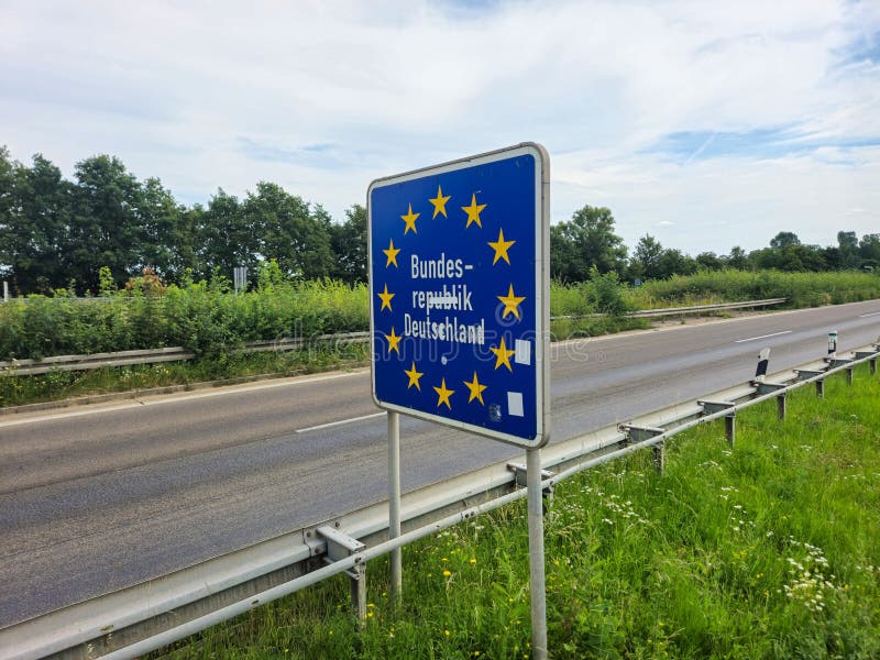 German border sign editorial image. Image of traffic - 328199660