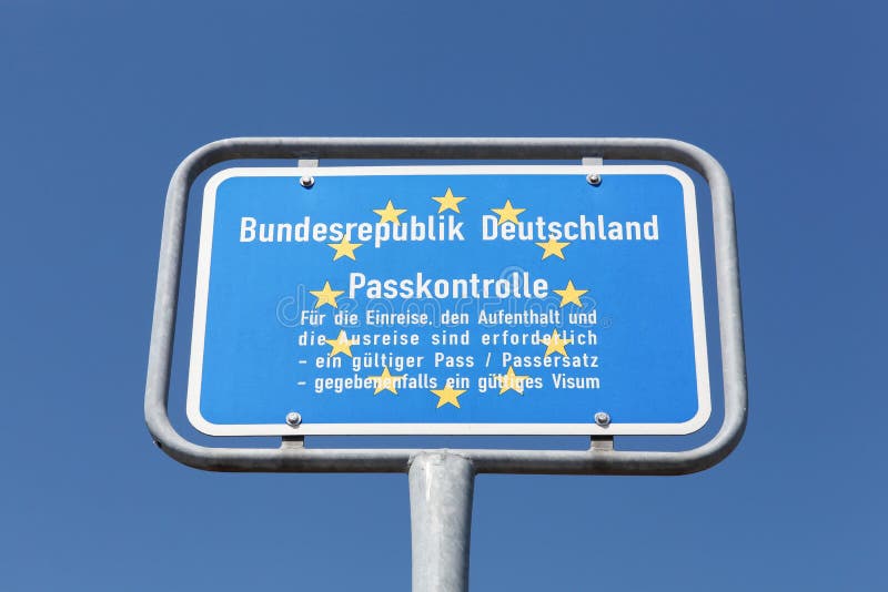 German border sign editorial stock image. Image of german - 72557214